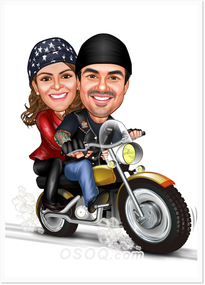 Vacation Honeymoon Couple Caricatures | Osoq.com
